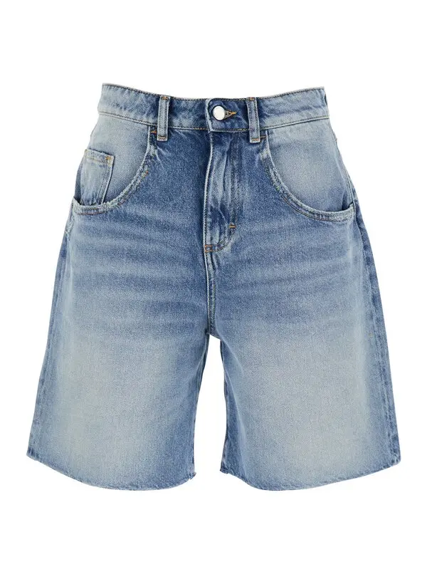 ICON DENIM LOS ANGELES Logo Patch Wide-leg Bermuda Shorts