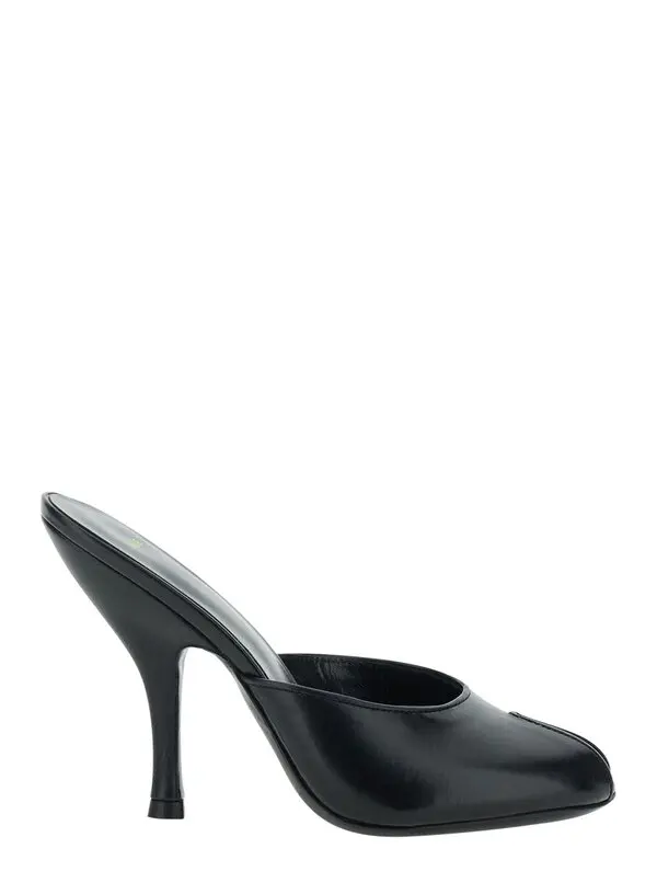 JUDE Heeled Sandals With Cut-out Toe In 100% Lambskin Leather
