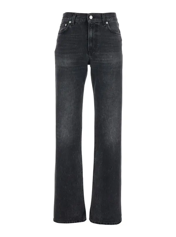 HAIKURE Logo Patch Denim Jeans With Belt Loops - Black
