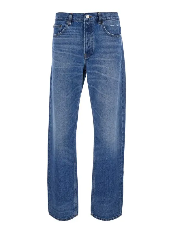FRAME Straight Jeans With Belt Loops And Slim Fit