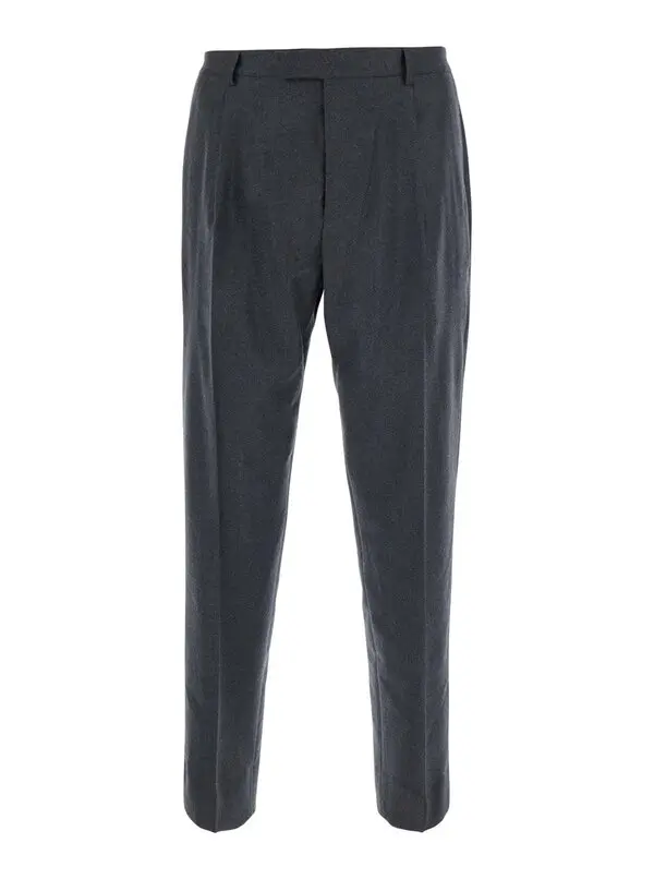 LOW BRAND Wool Blend Regular-fit Pants With Semi-elasticated Waist - Grey