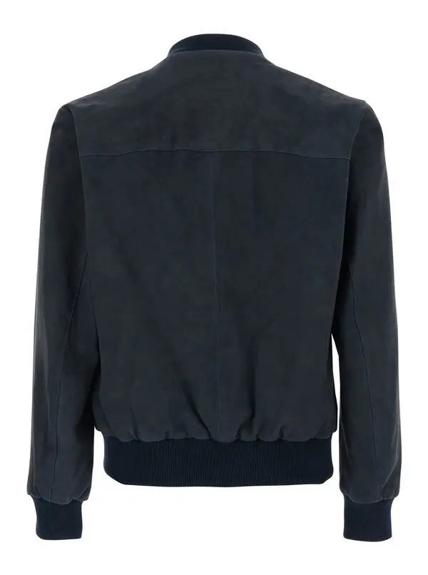 ARMA Suede Stand-up Collar Jacket With Zip Closure And Two Front Pockets