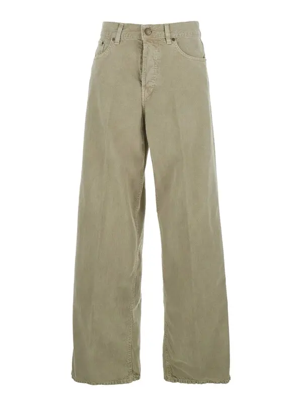 HAIKURE Wide-leg Denim Jeans With Belt Loops And Back Logo Patch