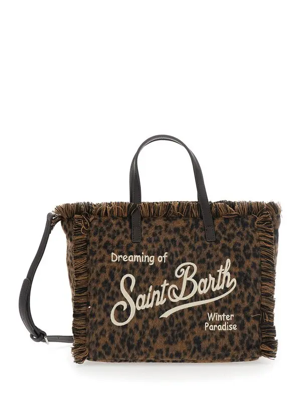 MC2 SAINT BARTH Colette Felt Mini Shoulder Handbag With Patch & Logo In Tech Fabric