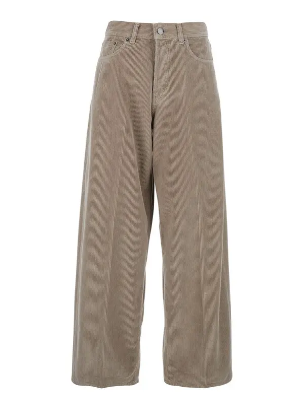 HAIKURE Bethany Ribbed Knit Wide-leg Pants With Belt Loops