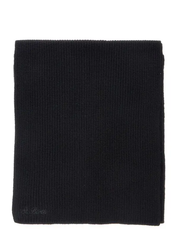 MC2 SAINT BARTH Lina Wool Scarf With Elegant Design - Black