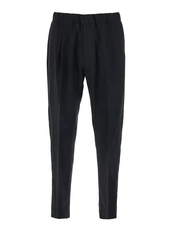 LOW BRAND Wool Blend Trousers With Elastic Waist And Side Pockets