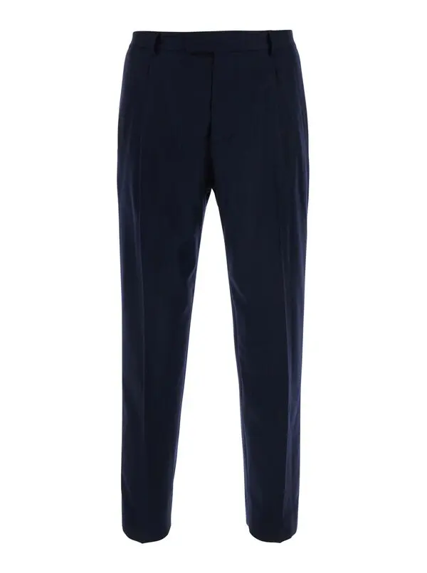 LOW BRAND Wool Blend Regular-fit Pants With Semi-elasticated Waist And Button-back Pockets
