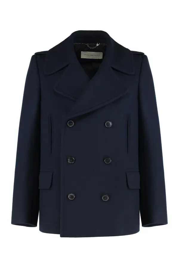 Dries Van Noten Double-breasted Wool-mix Jacket With Lapel Collar