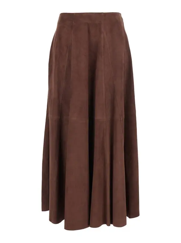 ARMA Eleni Suede High-waist Skirt With Hidden Back Closure