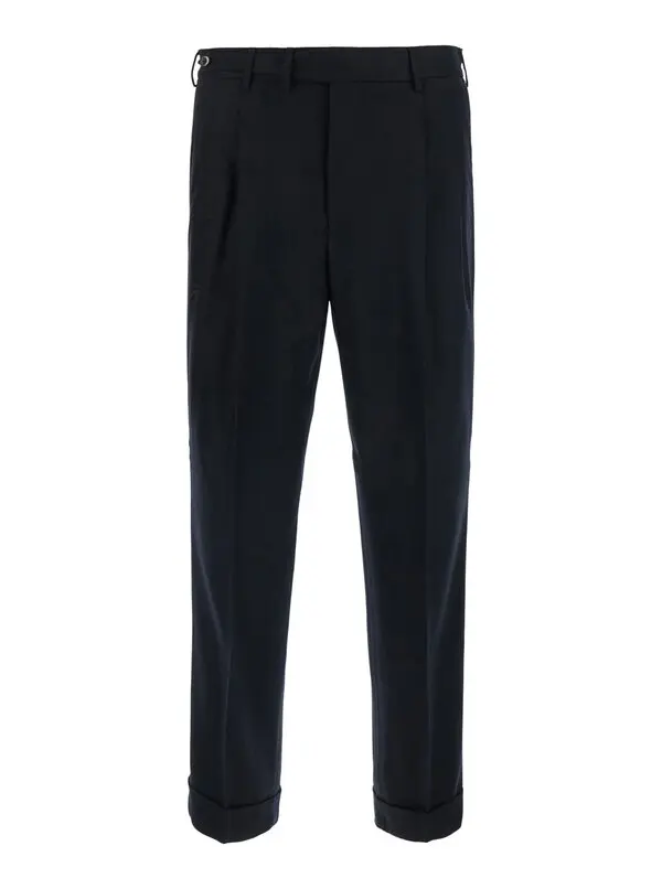 PT TORINO Tech Fabric Pants With Belt Loops And Front Pleats