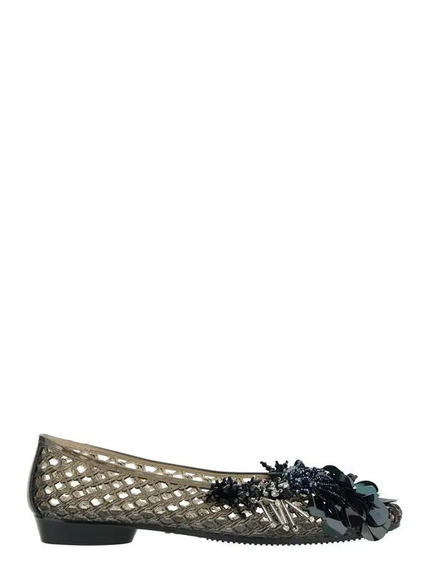 HEAVENLY JELLY Glam Jelly Rhinestone Front Ballet Shoes In Tech Fabric