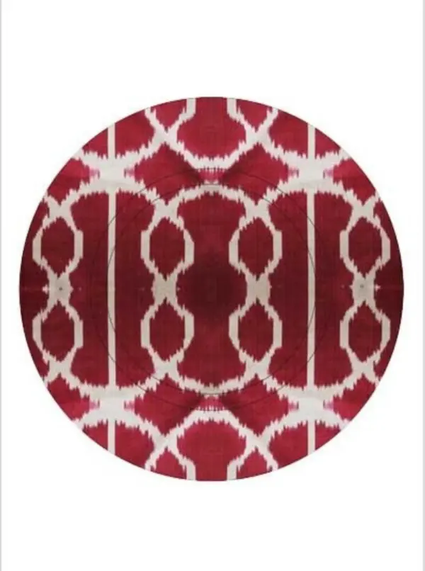 LES-OTTOMANS Mini Glazed Ceramic Flat Plate, Round 19 Cm - Red