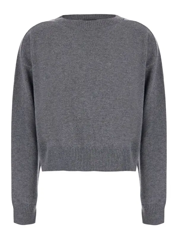 LEPLAIN Cropped Round-neck Cashmere Sweater 12gg
