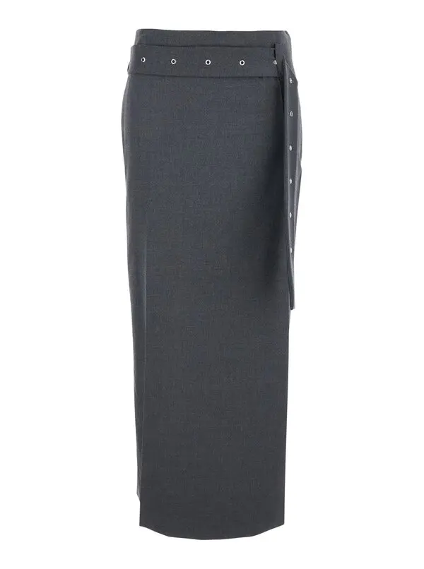 LOW CLASSIC Fabric Skirt With Waist Belt And Silver-tone Hardware