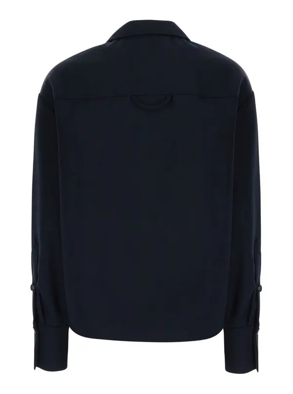 TELA Classic Collar Blend Wool Sweater With Flap Pocket