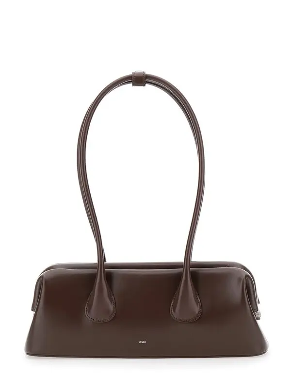 OSOI Boatwide Mini Leather Shoulder Handbag With Zip Closure