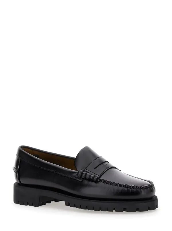 SEBAGO Leather Round-toe Chunky-sole Slip-on Loafers