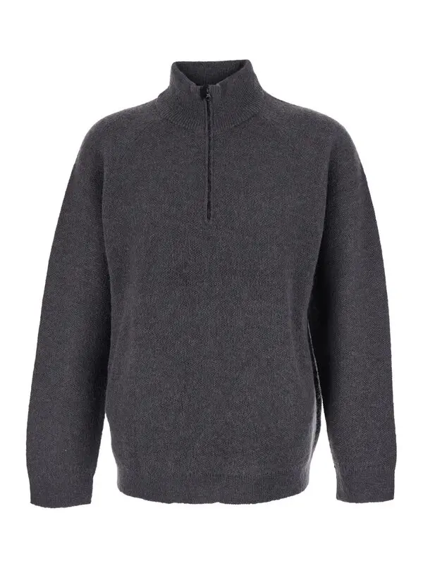 HIKING PATROL Mixed Knit Tech Fabric Jersey Top With Round Neck And Long Sleeves
