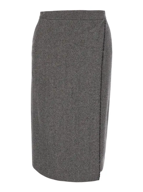Antonelli Firenze Svevia Wool-blend Herringbone Mini Skirt With Straight Hem