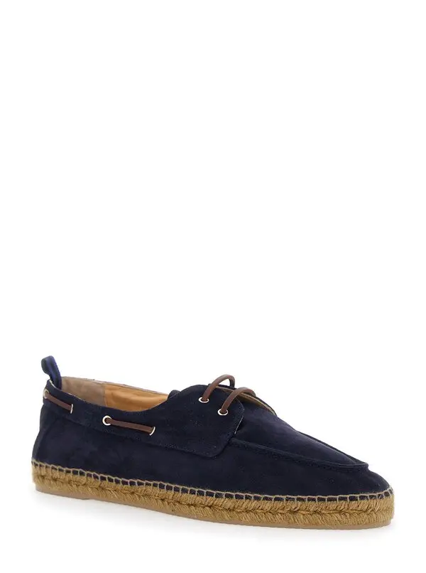 CastaÑer Style Espadrilles T/186 In Suede With Rounded Leather Toe