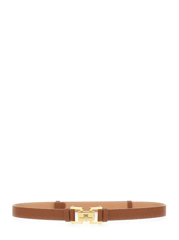 Elisabetta Franchi Eco Leather Belt With Logo Buckle