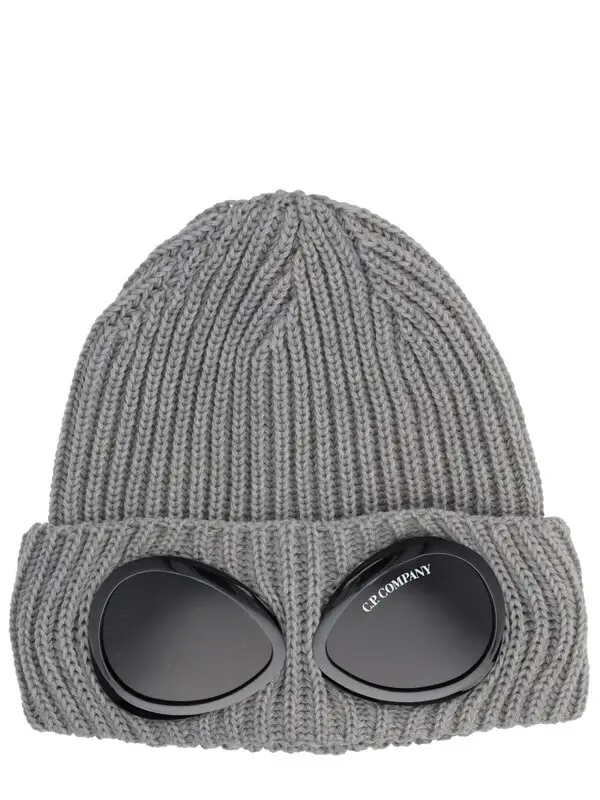 C.P. COMPANY C. P. Company Wool Berretto Hat With Removable Eyewear Detail