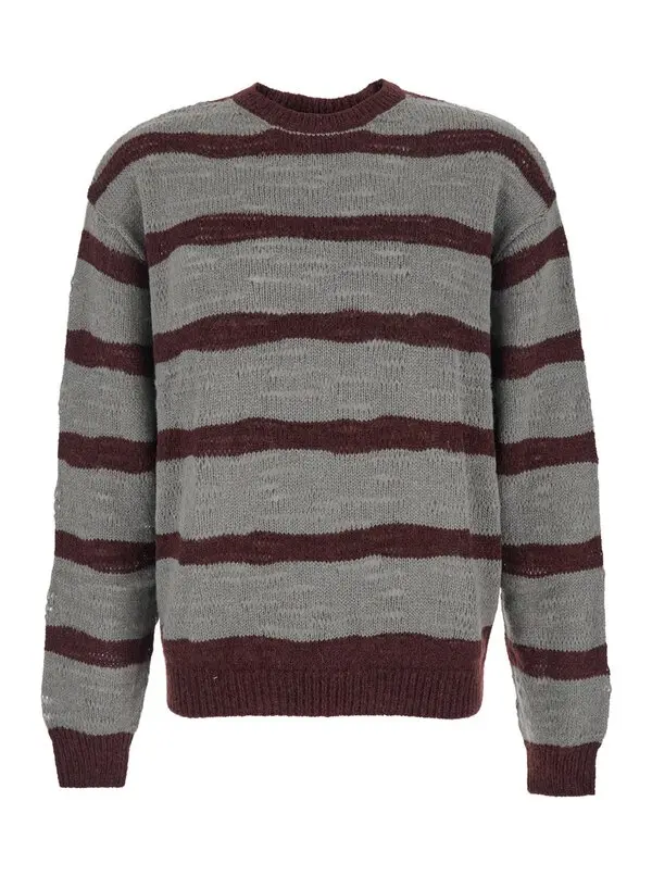 COOR Wool-blend Crew Neck Sweater With All-over Striped Motif
