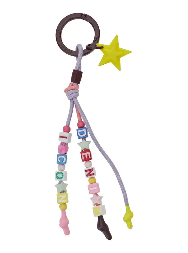 ICON DENIM LOS ANGELES Star Charm Pendant Beaded Keyring In Acetate - Multicolor