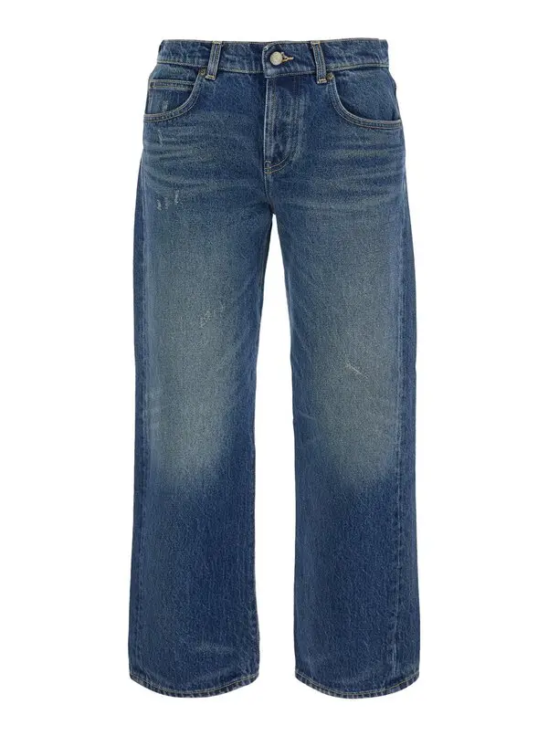 ROY ROGER'S Denim Jeans With Back Logo Patch And Faded Wash