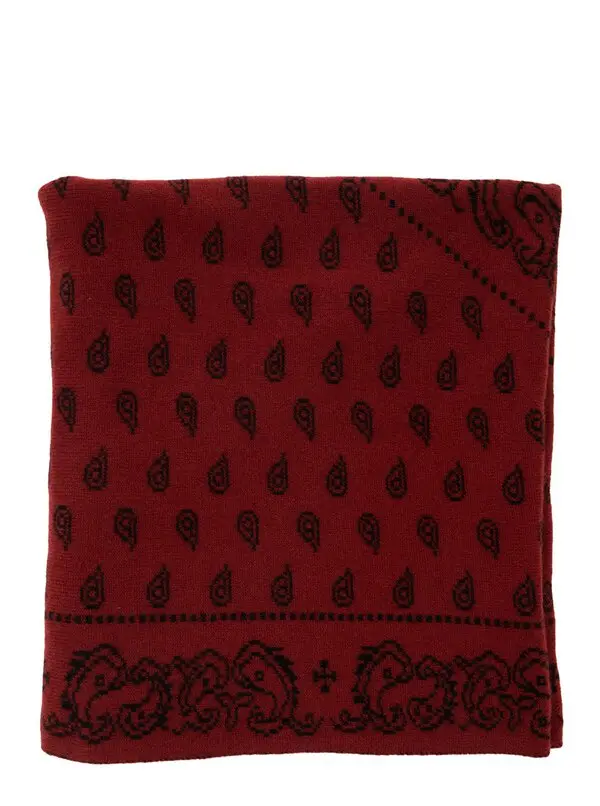 Guest In Residence The Wild Rag Cashmere Scarf With All-over Motif And Paisley Detail - Red