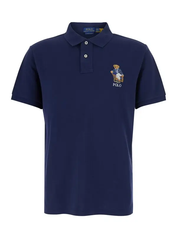 Polo Ralph Lauren Cotton Polo Shirt With Patch Logo, Classic Collar & Button-front Closure