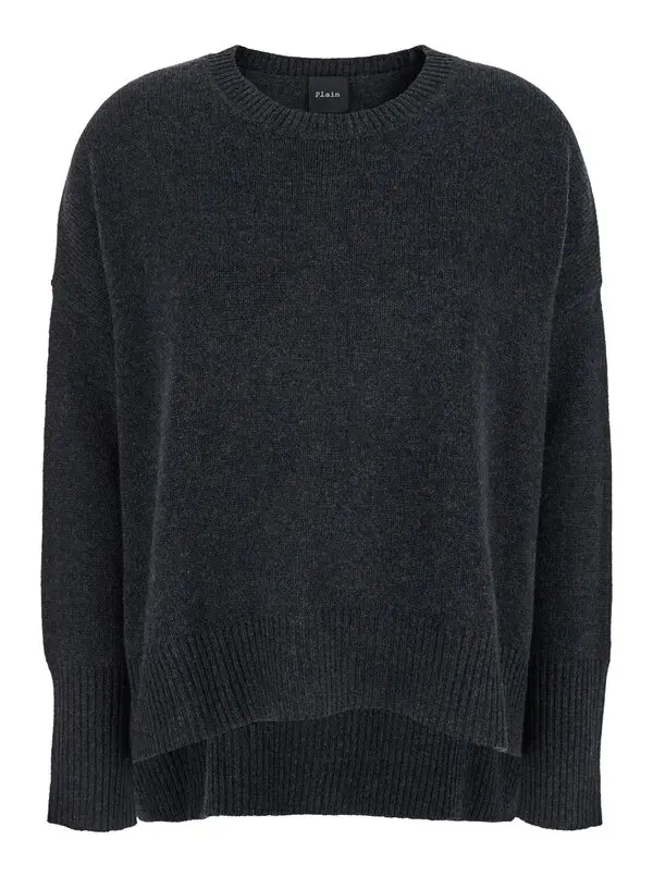 LEPLAIN Cashmere Oversized Crewneck Sweater For With Ribbed Knit