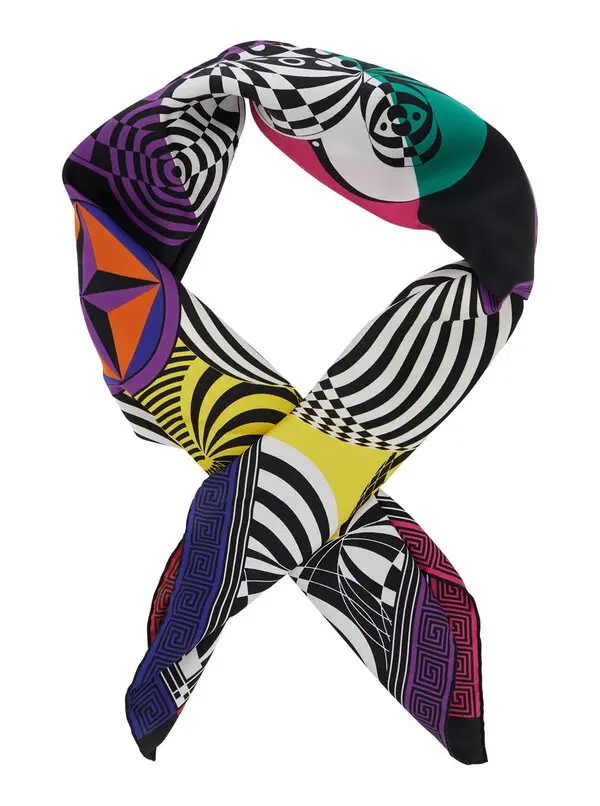 Versace Square Silk Scarf 90x90 Cm With All-over Print
