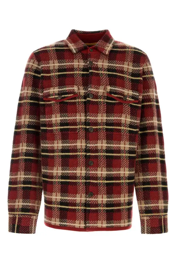 Guest In Residence Embroidered Cashmere Plaid Shirt - Checked