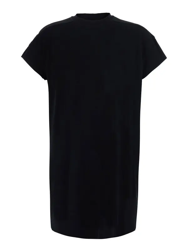 Rick Owens Jumbo Cotton T-shirt With Ribbed Crew Neck, Dropped Shoulders And Oversized Fit - Black