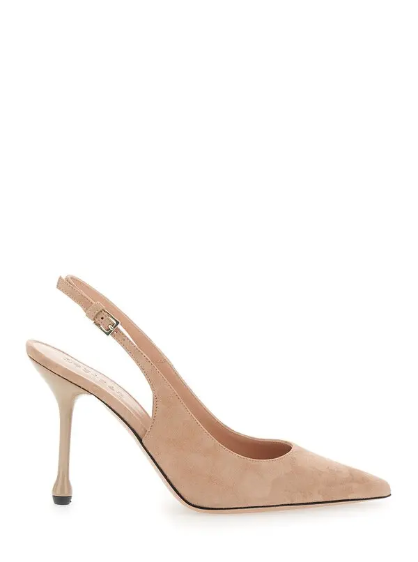 LEPLAIN Pointed Toe Mini Pumps With Adjustable Slingback Strap And 9 Cm Heel