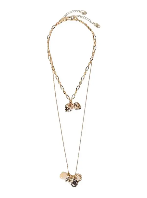 TWINSET Layered Charm Necklace With Mini Charms In Brass For - Metallic