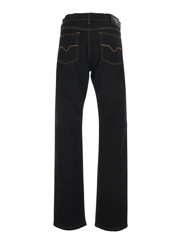 Versace Denim Jeans With Five-pocket Design And Back Logo Patch
