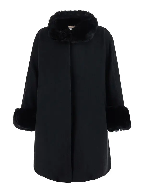 TWINSET Tech Fabric Notched Collar Jacket With Long Sleeves
