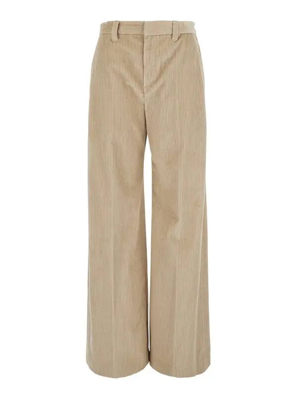 Brunello Cucinelli Corduroy Pants With Belt Loops And Monil Detail