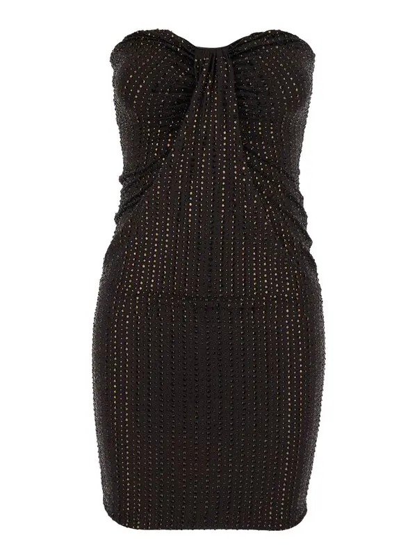 VENUJA Sweetheart Neckline All-over Sequin Tech Fabric Mini Dress