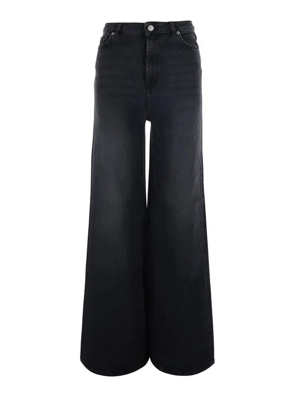 TWINSET Logo Patch Wide-leg Denim Jeans For