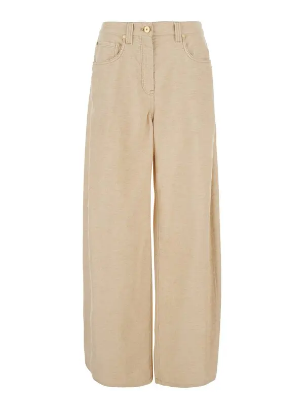 Brunello Cucinelli Tailored Pants In Cotton-linen Blend