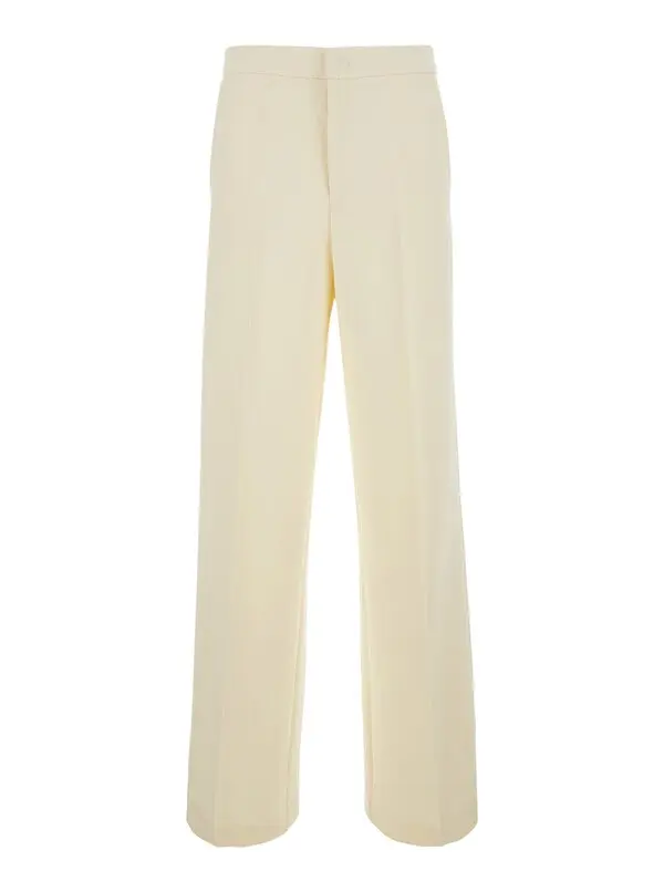 TWINSET Madreperl Tech Fabric Pants With Side Pockets And Side Closure