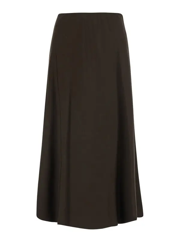 Brunello Cucinelli Wool Blend A-line Midi Skirt With Elastic Waistband