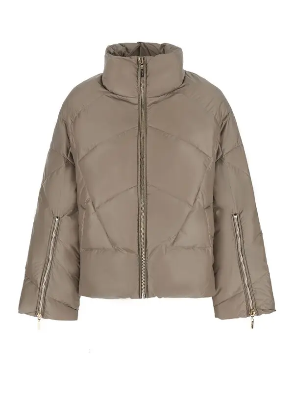 TWINSET Tech Fabric High-collar Zip Jacket With Pockets