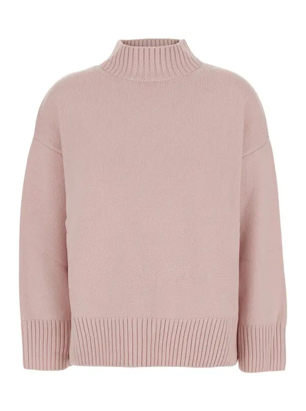 LEPLAIN Cashmere 5gg Fine-knit Mock Neck Pullover
