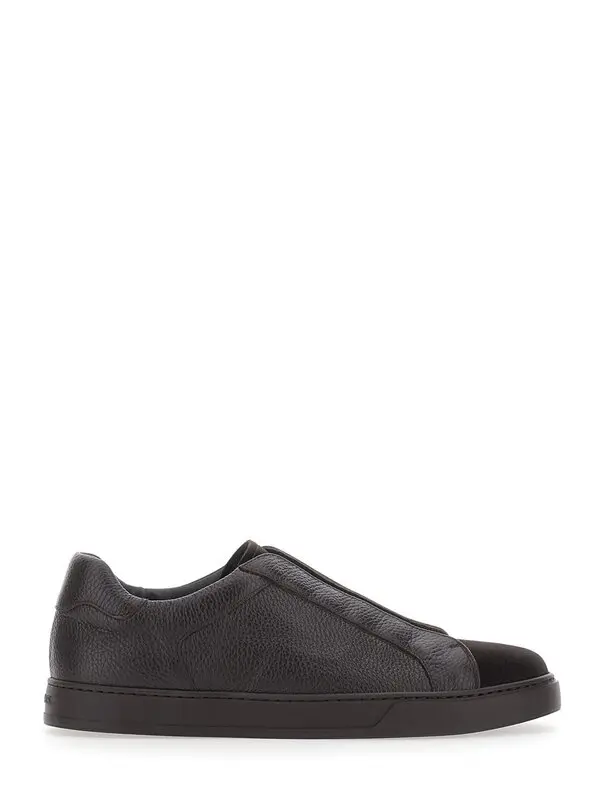 DOUCAL'S Spencer Low Top Leather Slip-on Sneaker For