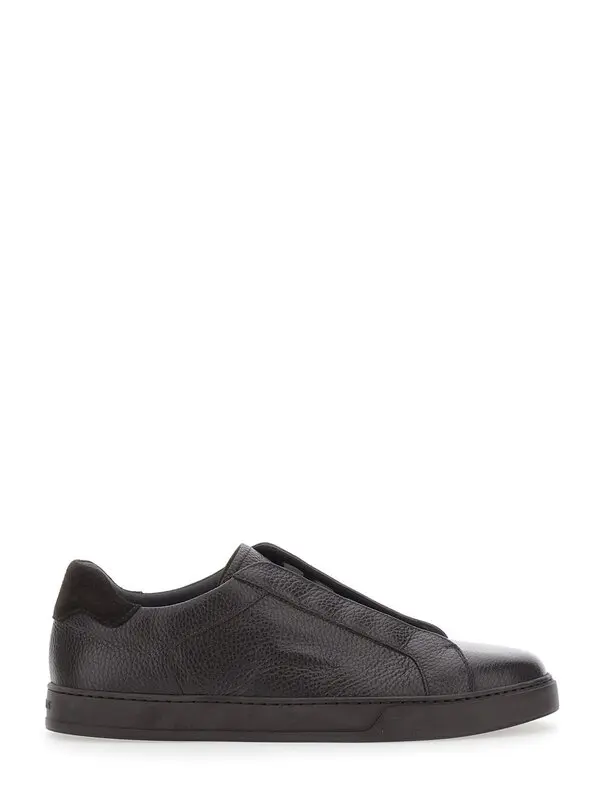 DOUCAL'S Spencer Low Top Sneaker For In Leather Slip-on Design